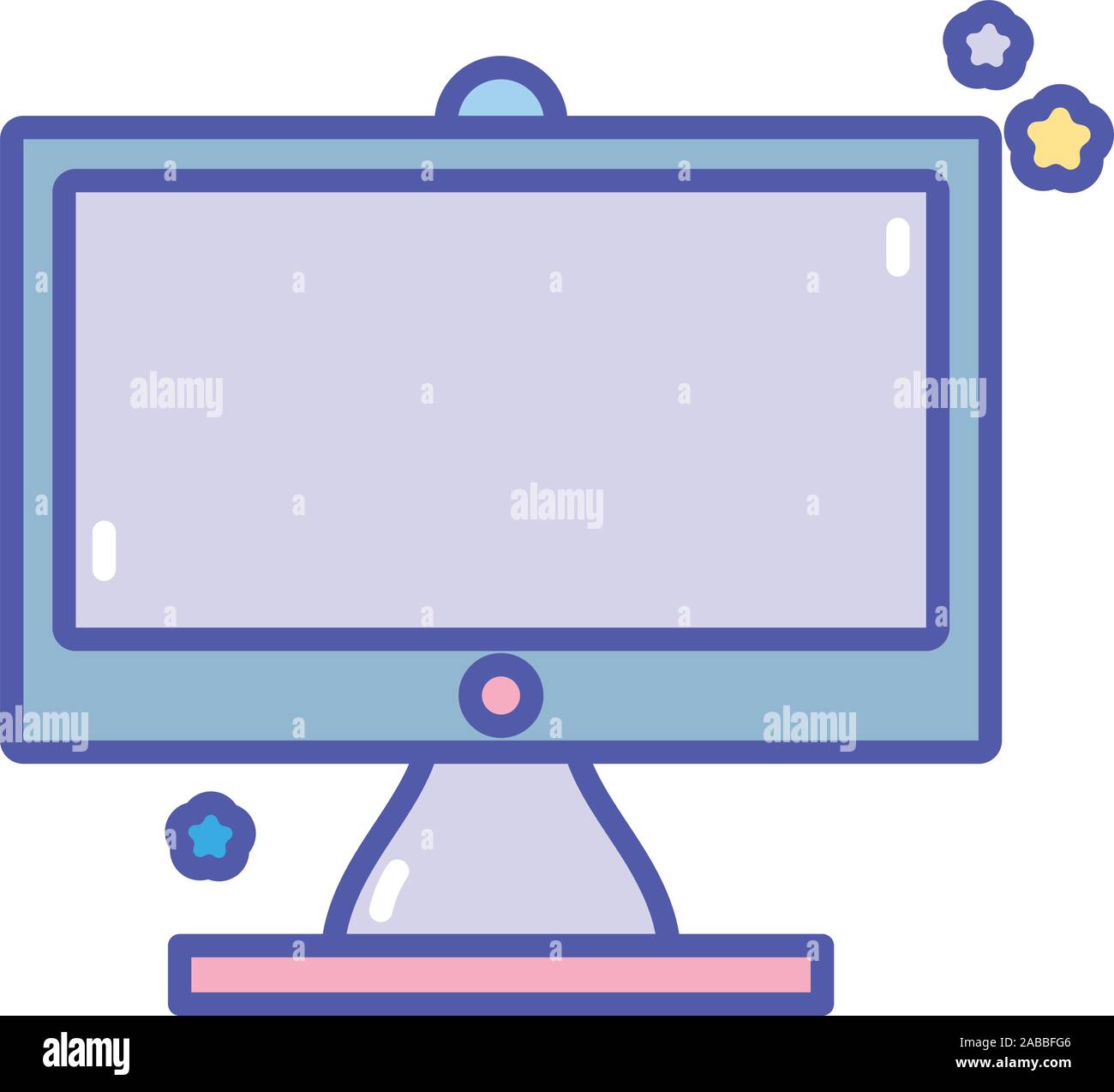 back to school computer monitor trechnology vector illustration Stock ...