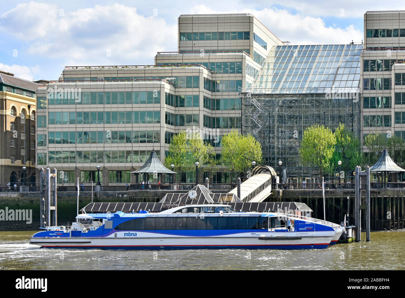 Thames clipper River Thames catamaran riverbus at London Bridge City ...