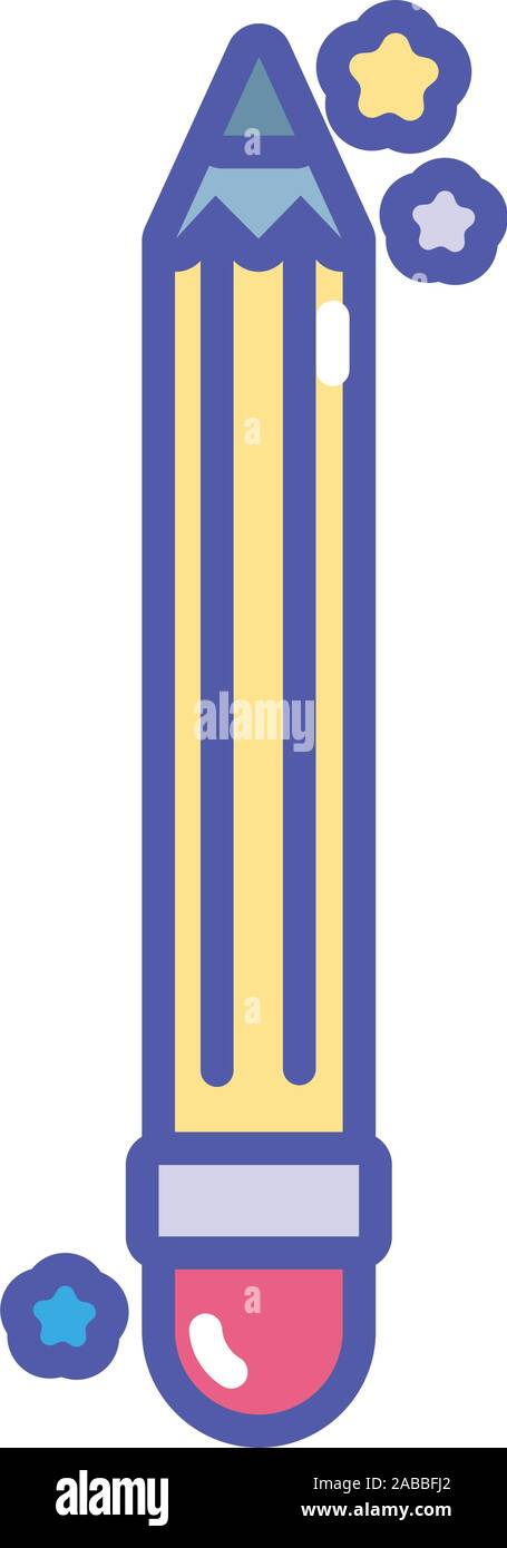 back to school education write pencil supply vector illustration Stock ...