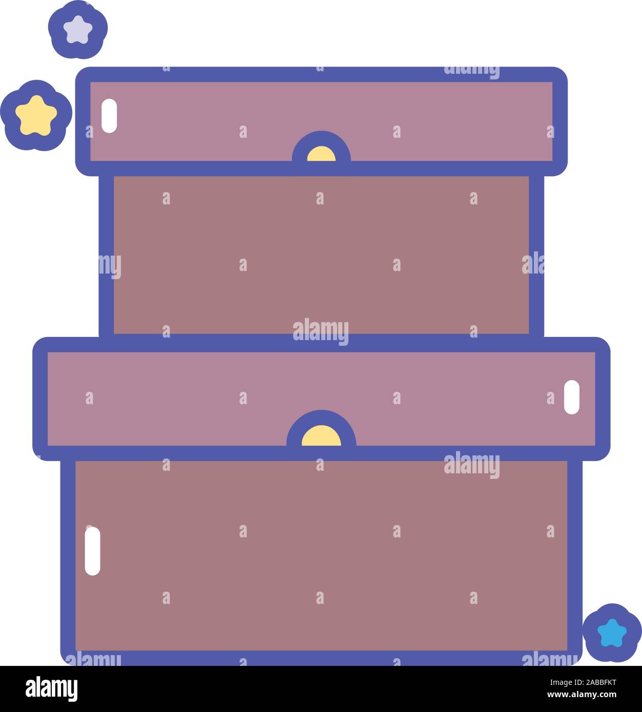 back to school education cardboard boxes storage vector illustration ...