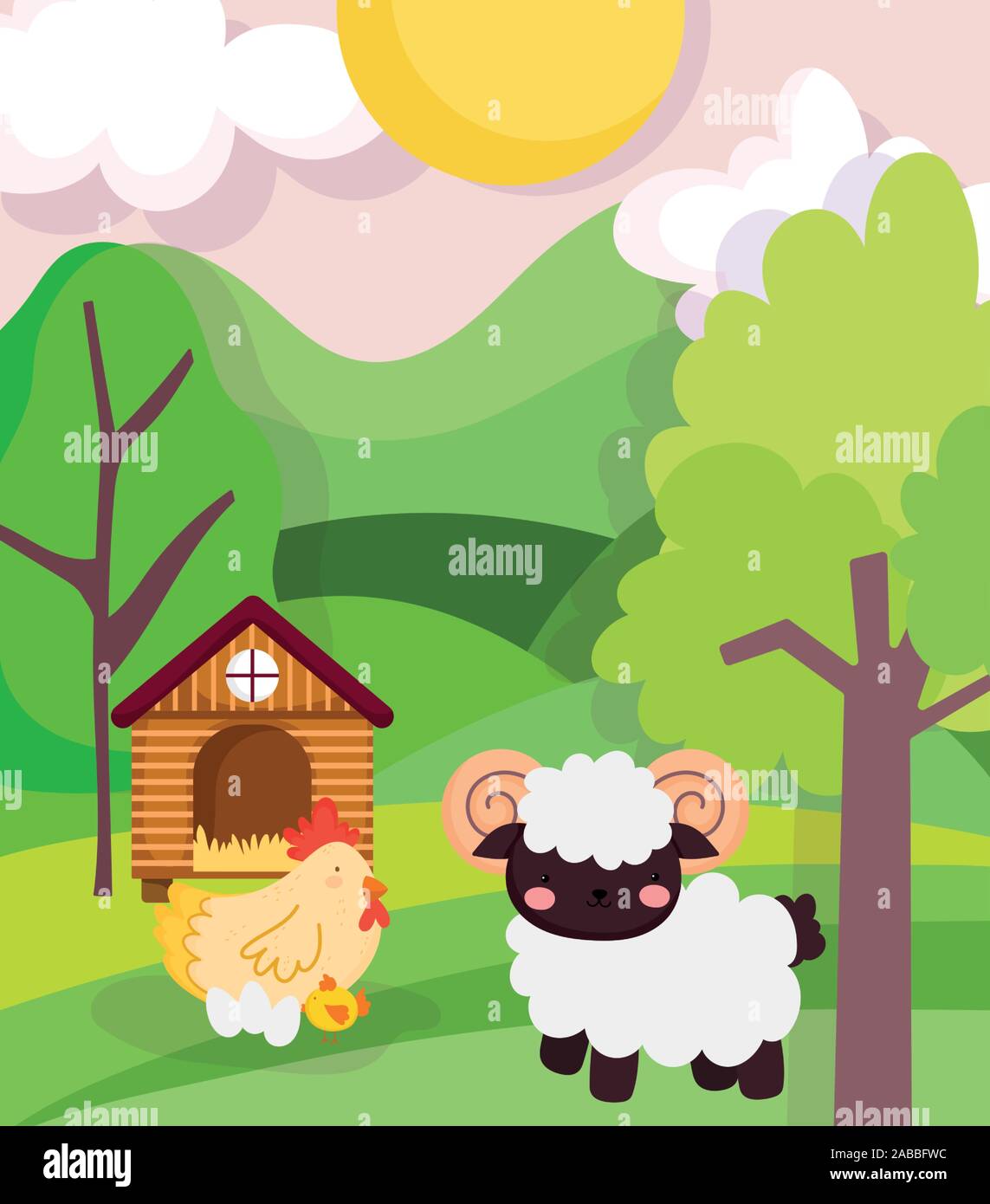 Farm Animals Chicken Pig High Resolution Stock Photography and Images ...