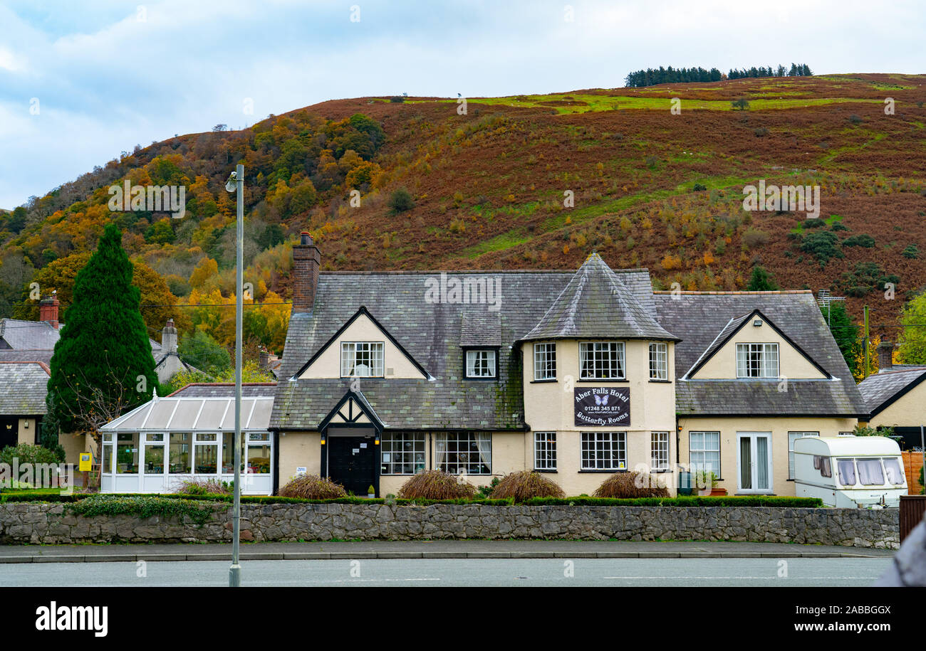 Aber Falls Hotel, Abergwyngregyn, Gwynedd, North Wales. Taken in ...