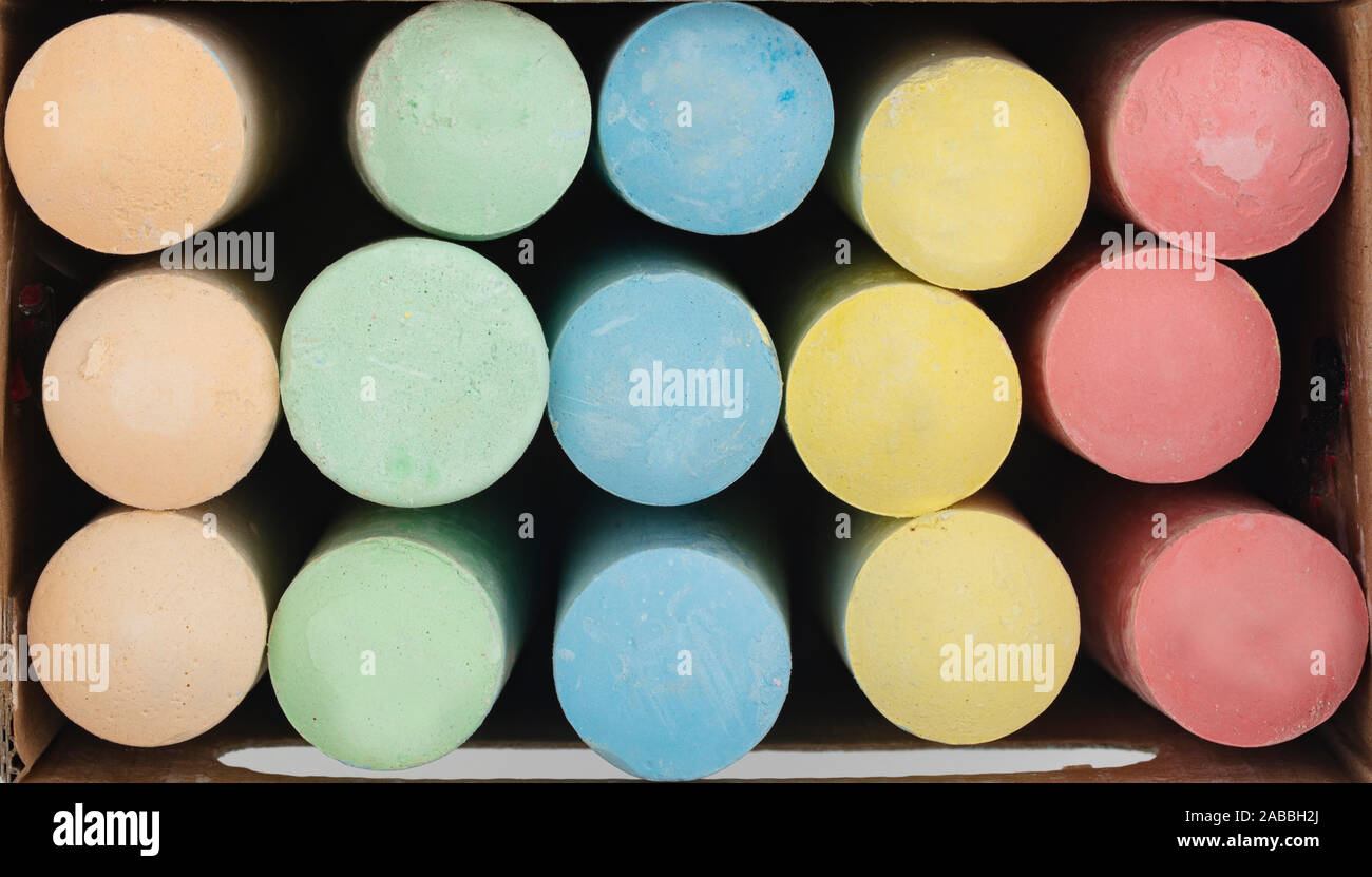 Colorful Ful Frame Street chalk in Detail Stock Photo - Alamy