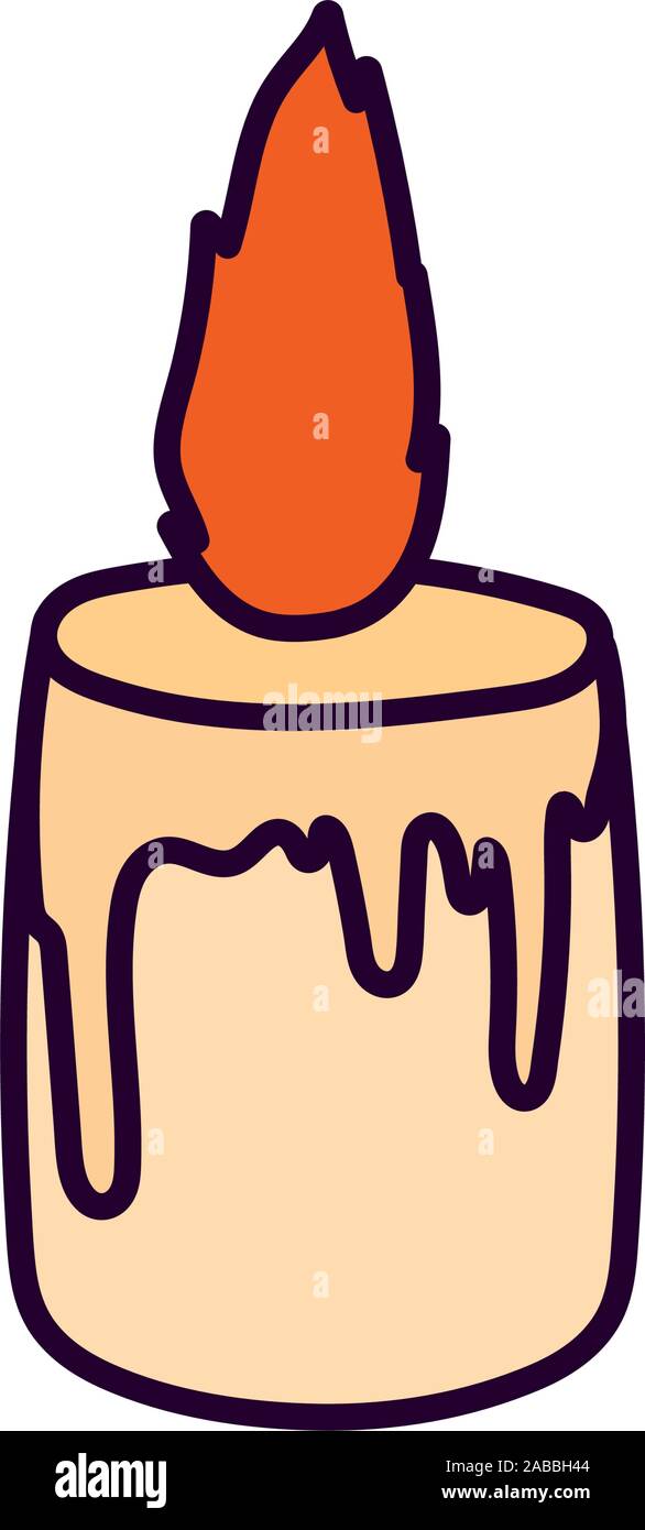 burning candle decoration on white background vector illustration Stock ...