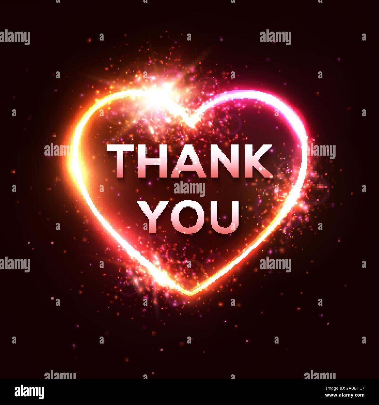 Thank you card. 3d realistic isolated neon sign Stock Vector Image ...