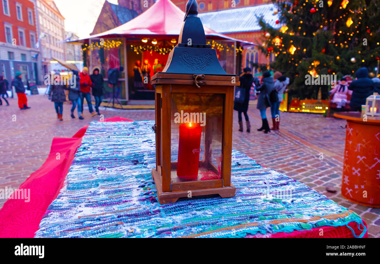 Picture of a lantern at a european Christmas Market reflex Stock Photo ...