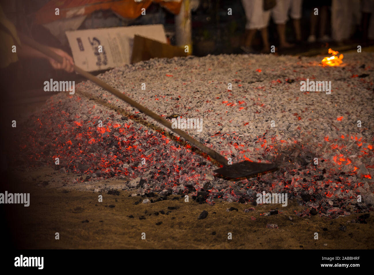 Traditional fire walking on the festival in Thailand Stock Photo - Alamy