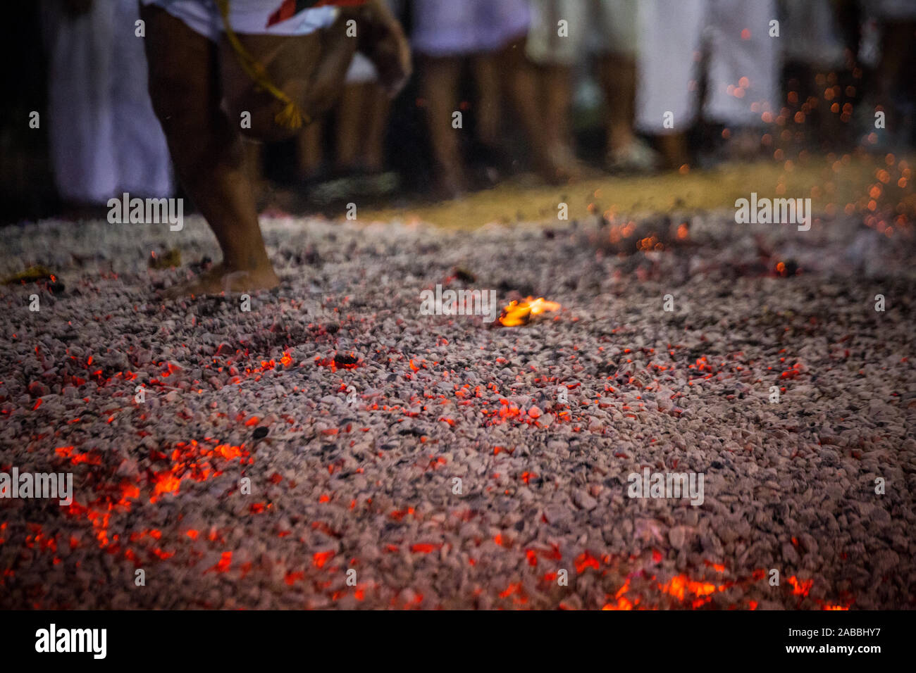 Traditional fire walking on the festival in Thailand Stock Photo - Alamy