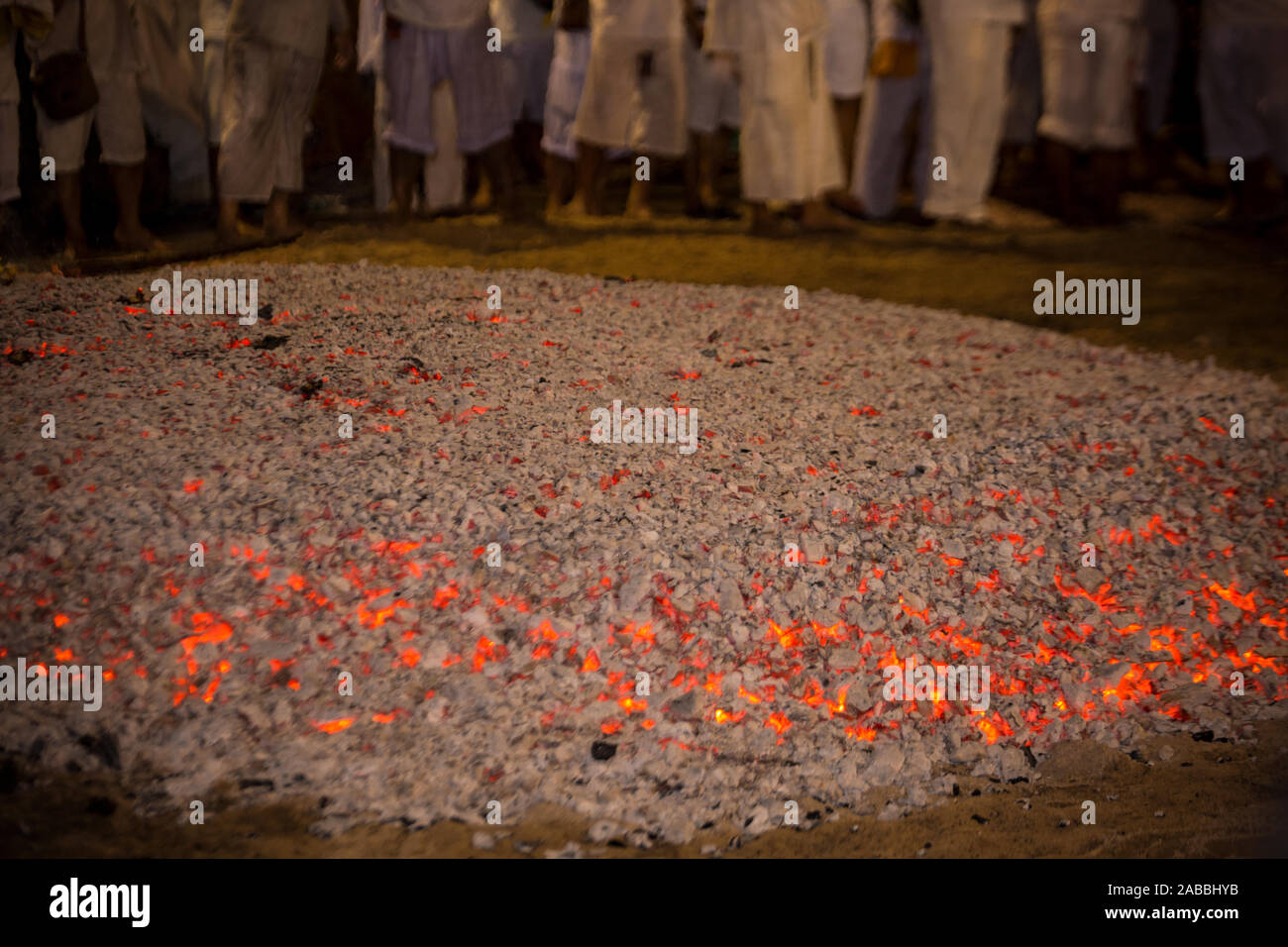 Traditional fire walking on the festival in Thailand Stock Photo - Alamy
