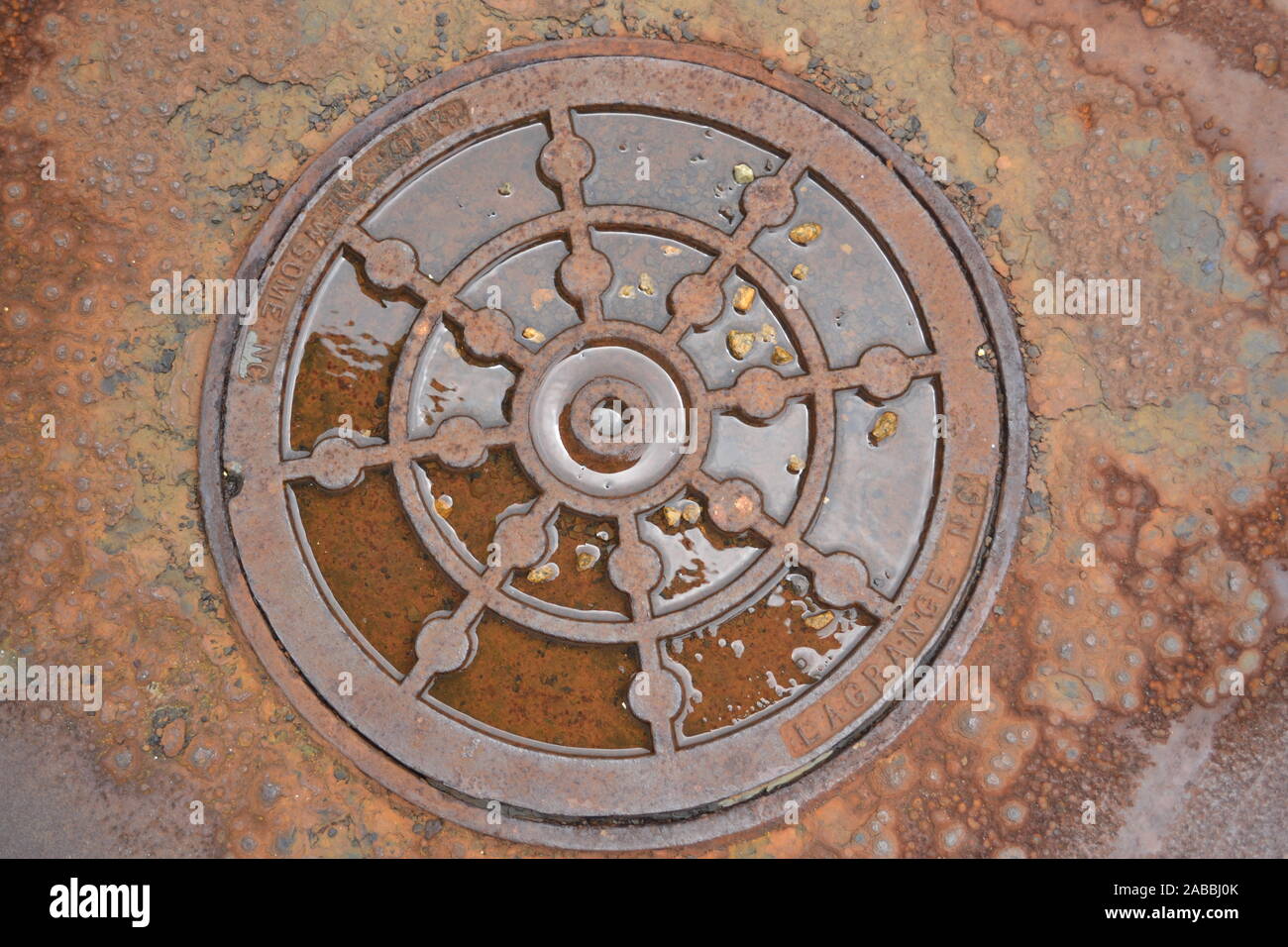 Decorative manhole cover in coastal North Carolina Stock Photo - Alamy
