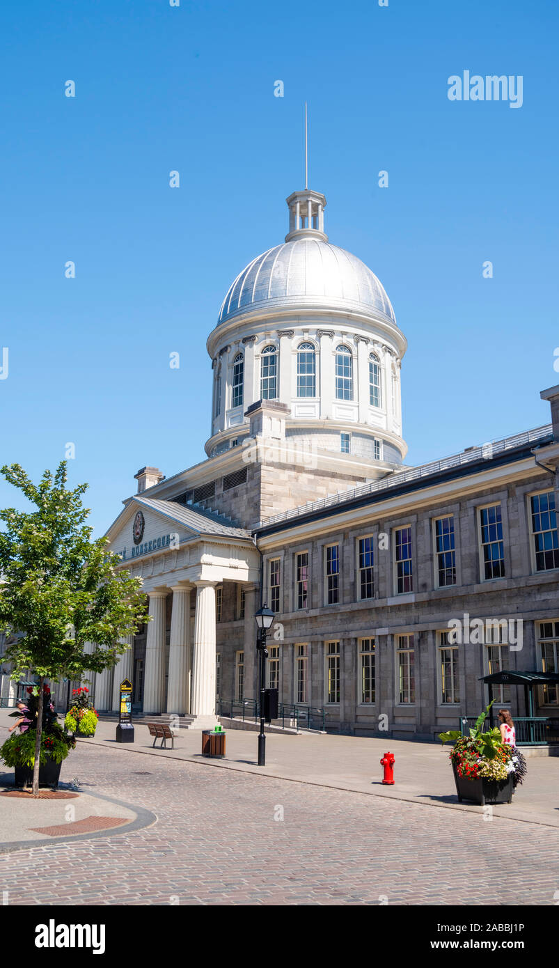 Exterior view of Bonsecours Market in the heart of Montreal, Quebec ...
