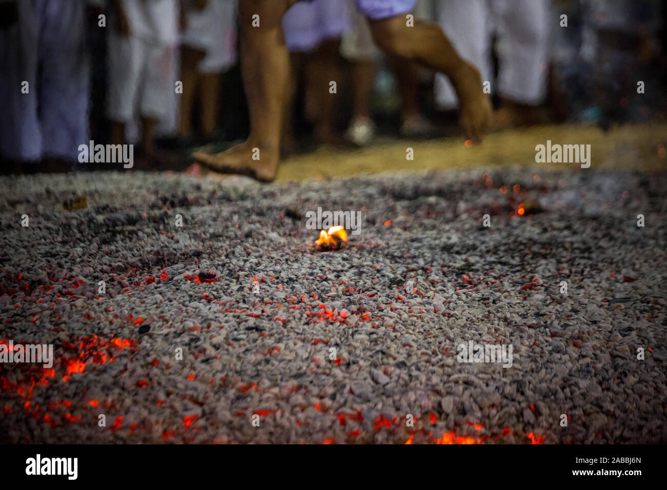 Traditional fire walking on the festival in Thailand Stock Photo - Alamy