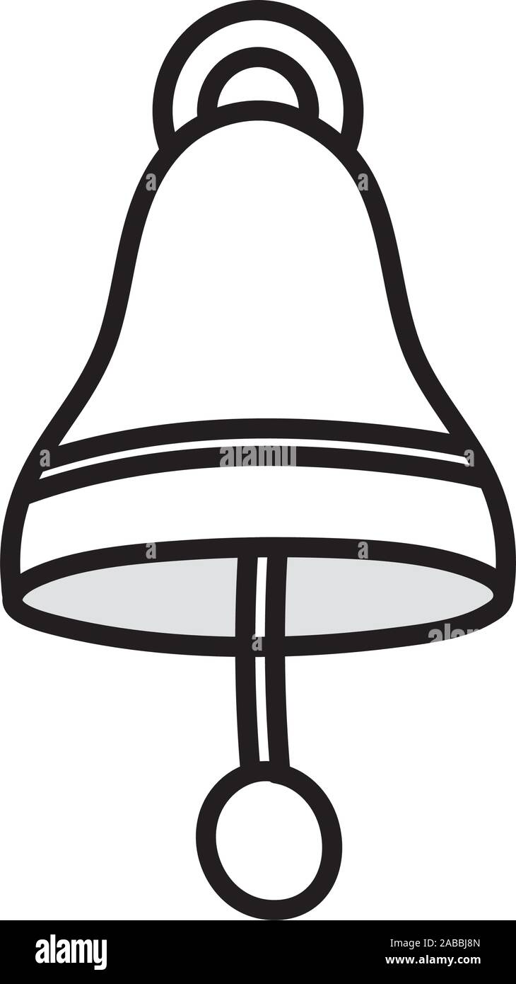 gold bell jingle object icon on white background vector illustration ...