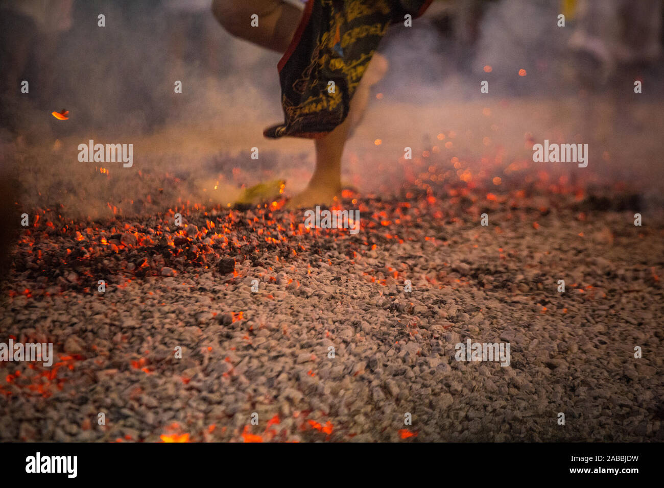 Traditional fire walking on the festival in Thailand Stock Photo - Alamy