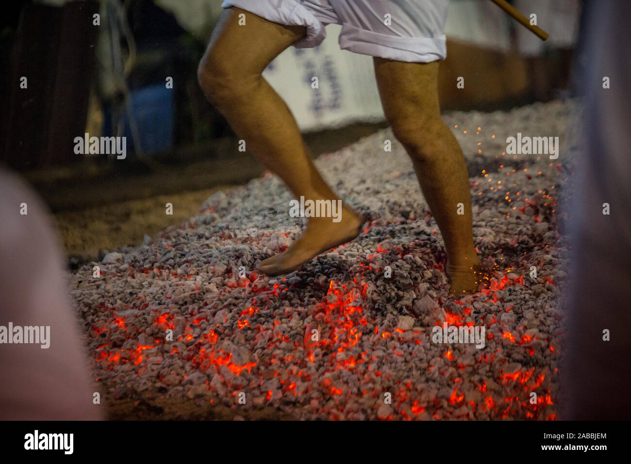 Traditional fire walking on the festival in Thailand Stock Photo - Alamy
