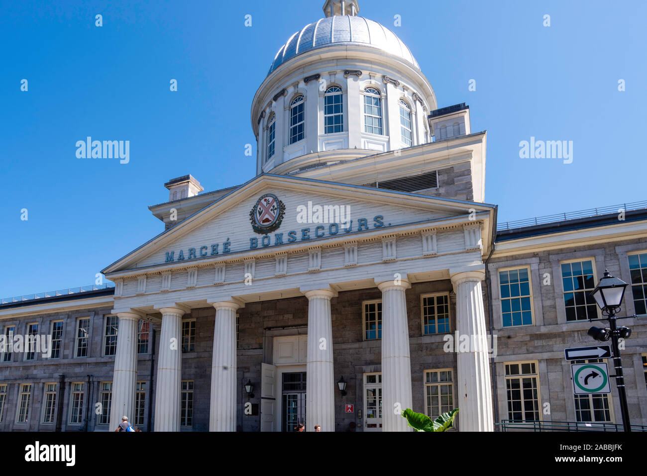 Exterior view of Bonsecours Market in the heart of Montreal, Quebec ...