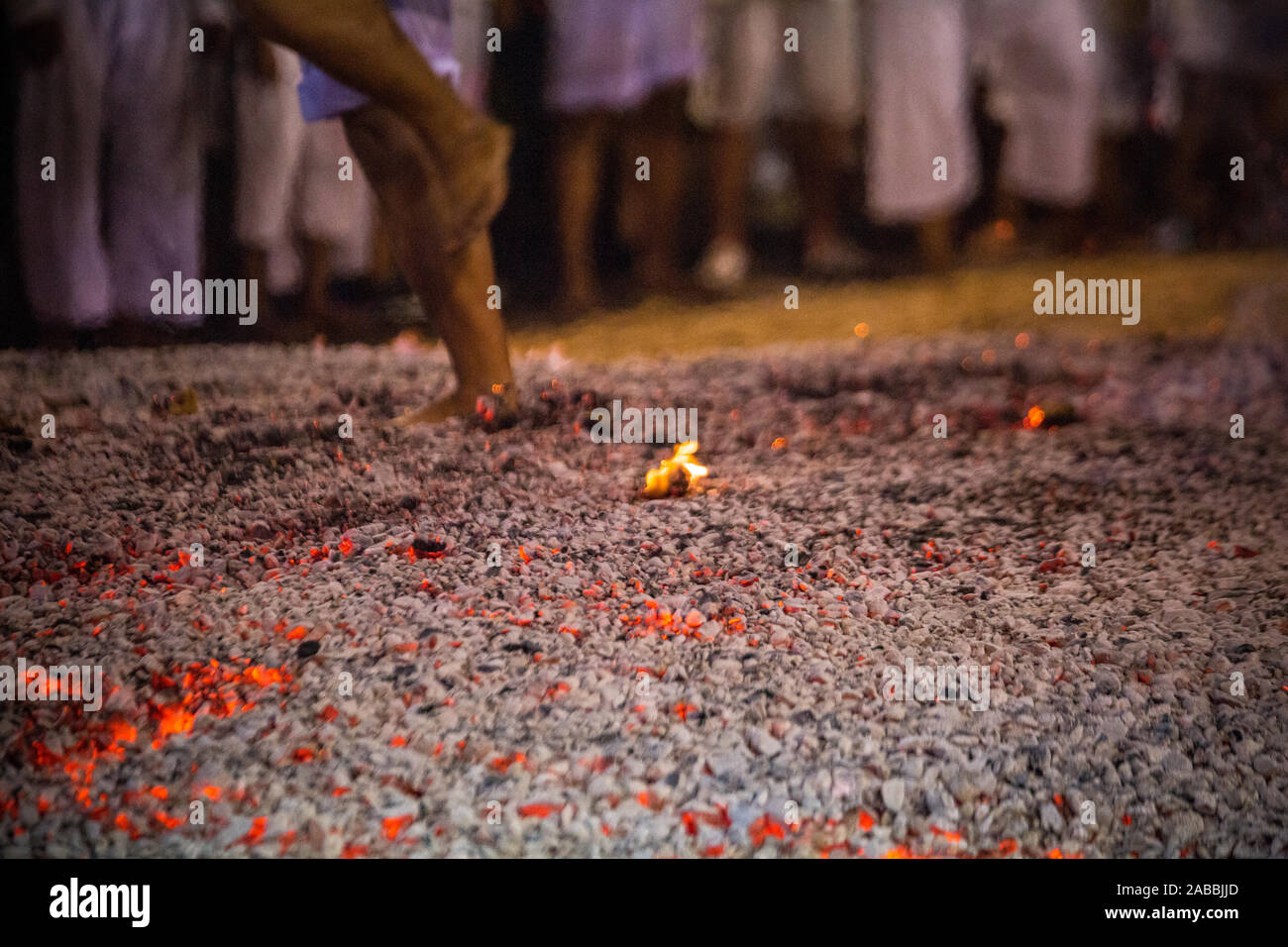 Traditional fire walking on the festival in Thailand Stock Photo - Alamy