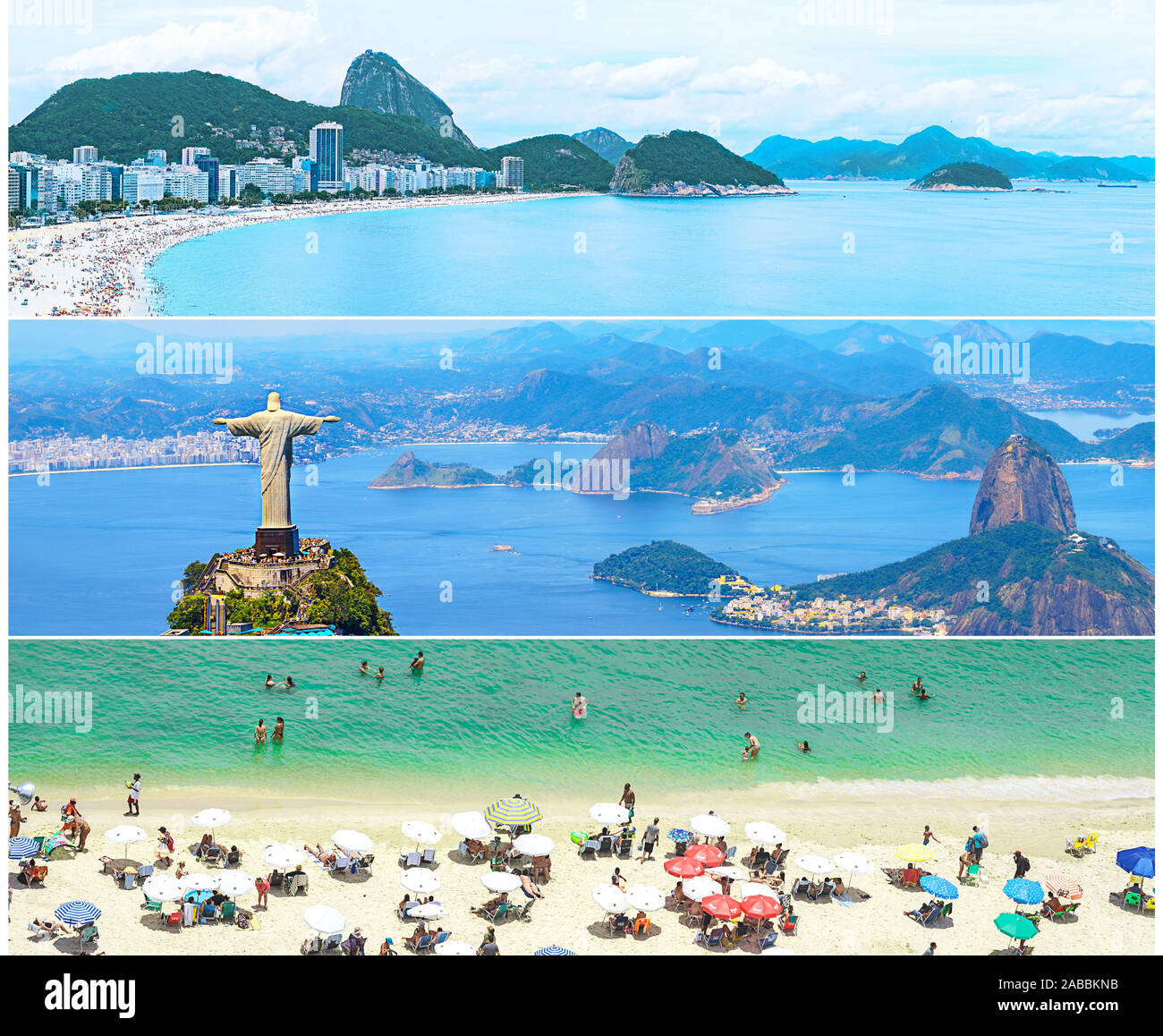 Creative collage inspired by view of Rio de Janeiro. Brazil. Latin ...