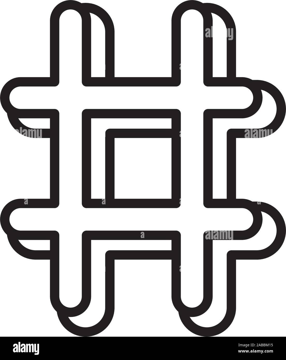 hashtag social media icon on white background vector illustration thick ...