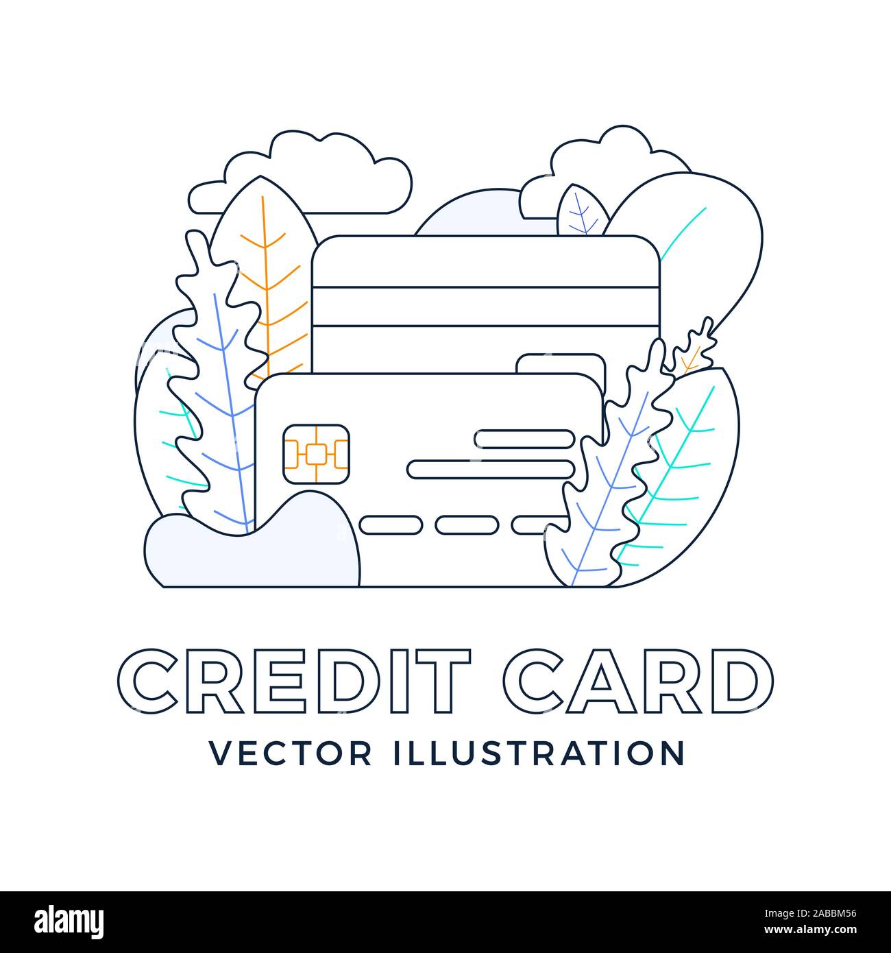 Credit card vector stock illustration isolated on white background. The ...
