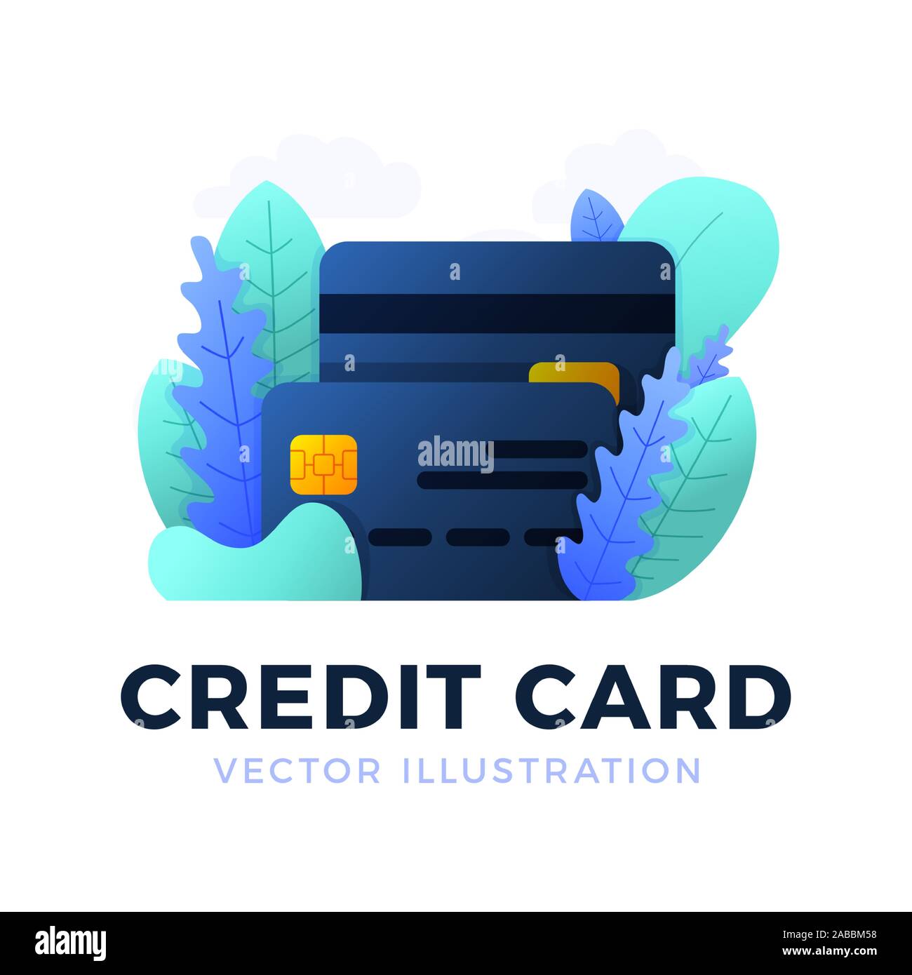 Credit card vector stock illustration isolated on white background. The ...
