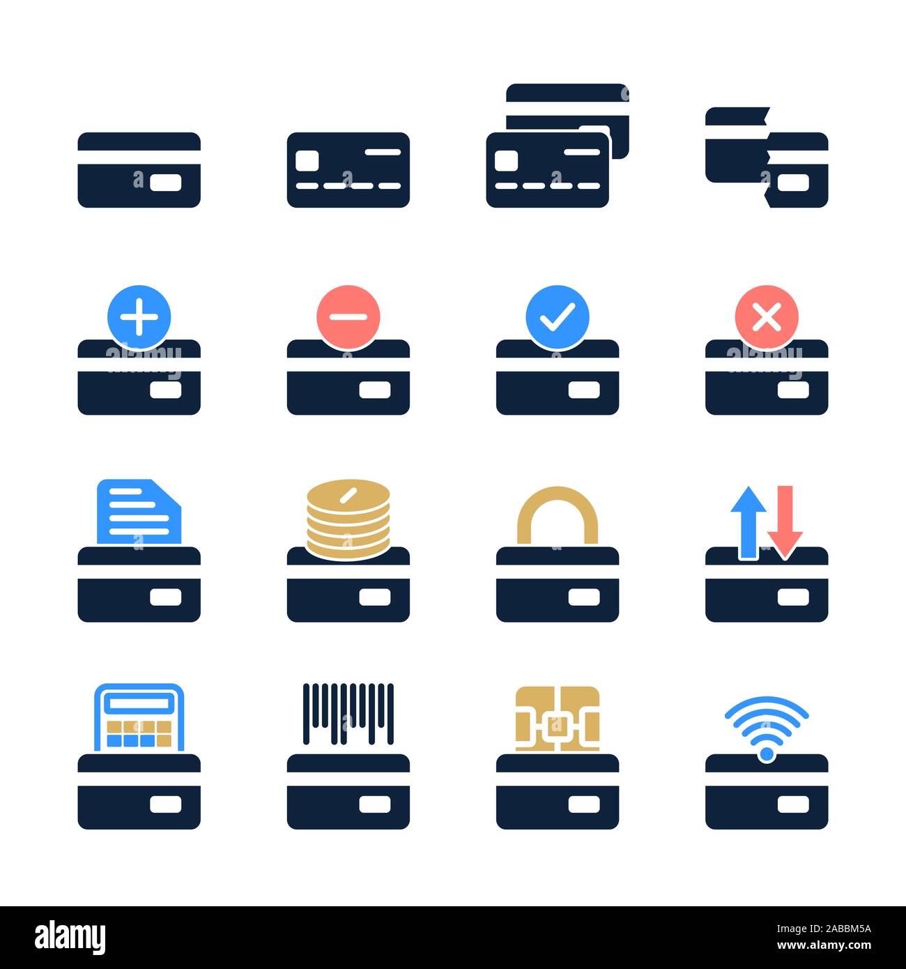 Set of credit card in modern style. High quality colorful banking ...