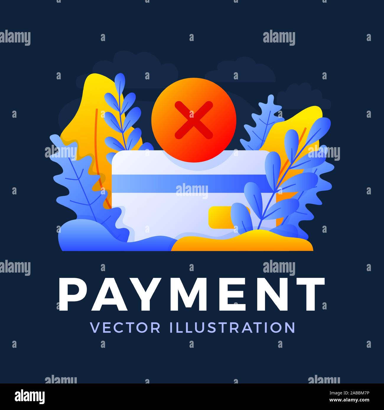 Decline cash sign card Stock Vector Images - Alamy