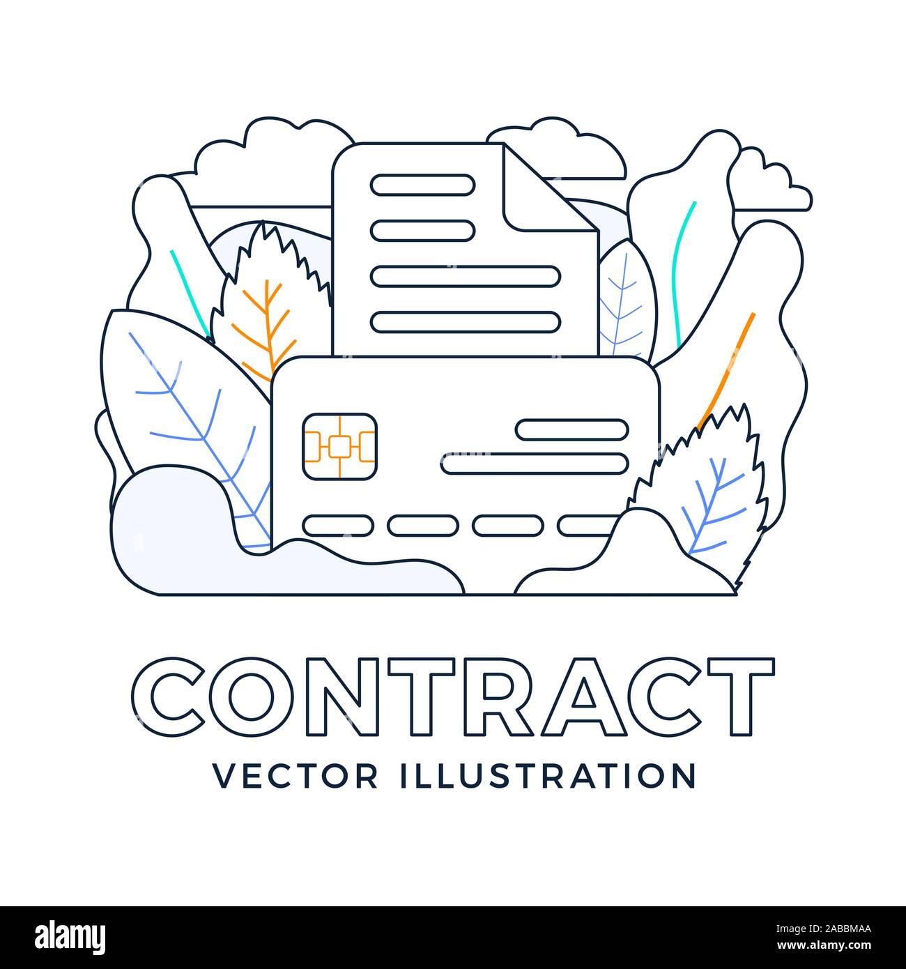 Bank document with credit card vector stock illustration isolated on a ...