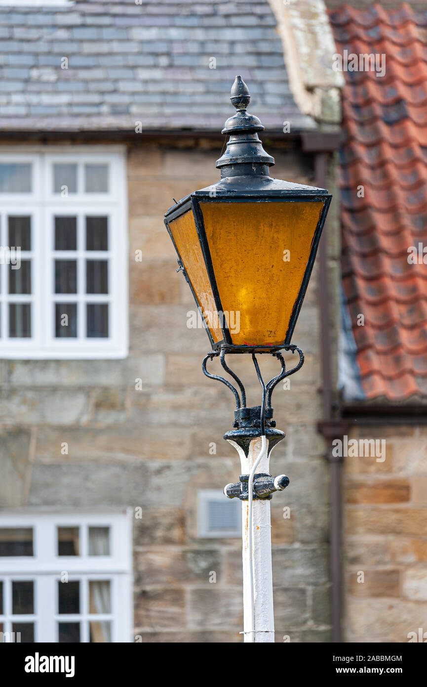 Weathered old traditional street lamp Stock Photo - Alamy
