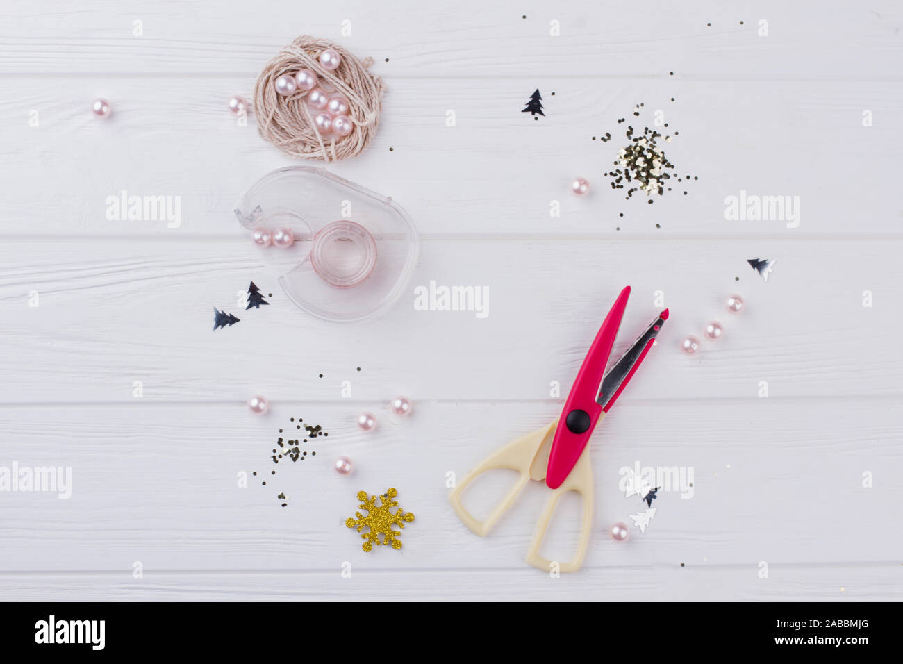 DIY christmas hobby background Stock Photo - Alamy