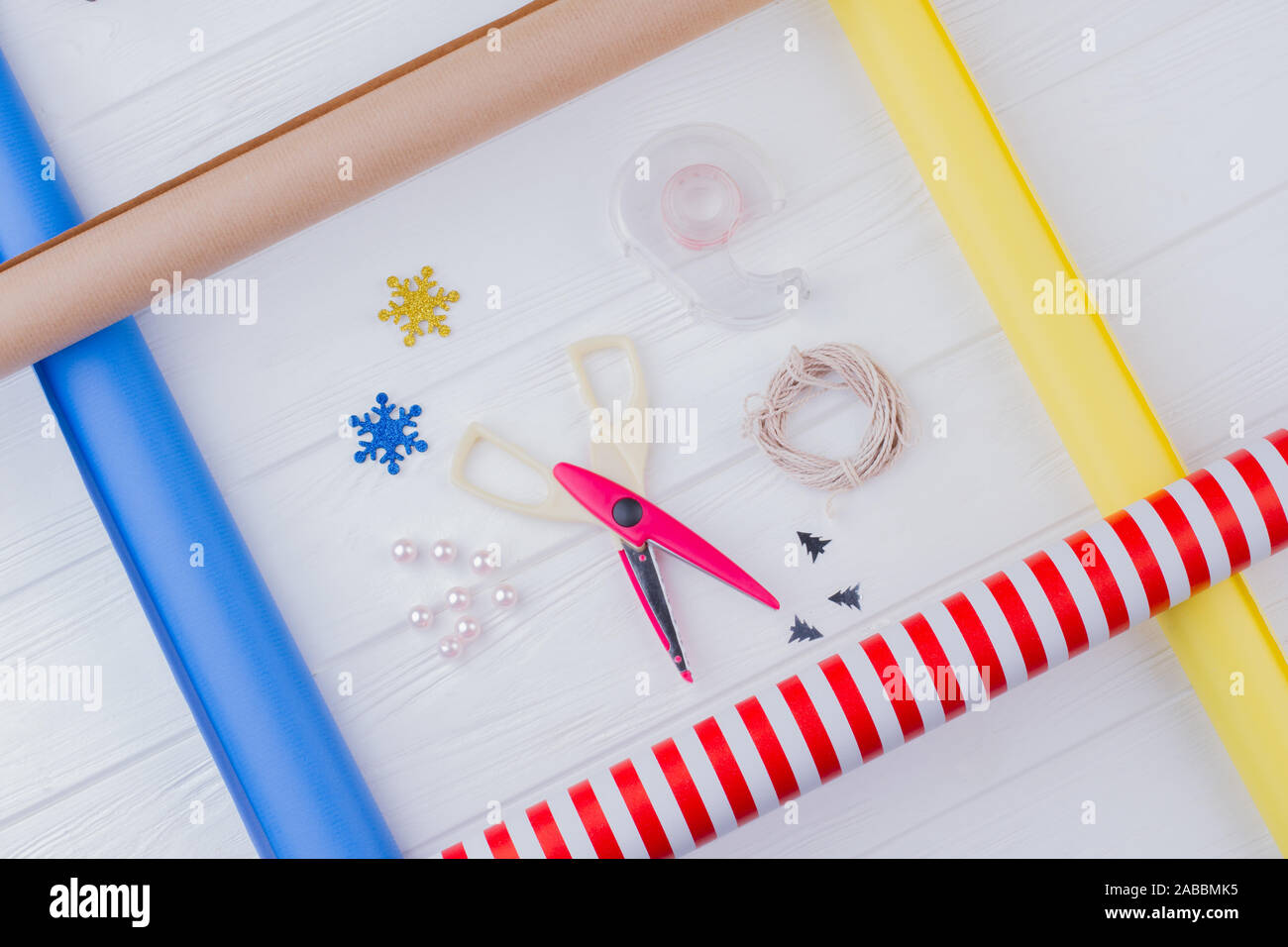 Set of materials for handmade Christmas gifts Stock Photo - Alamy