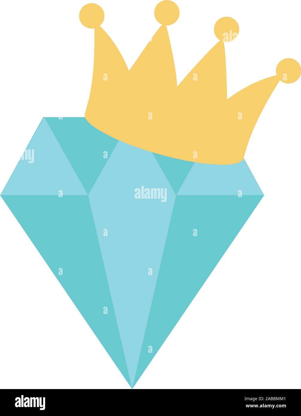 diamond with crown icon on white background vector illustration Stock ...