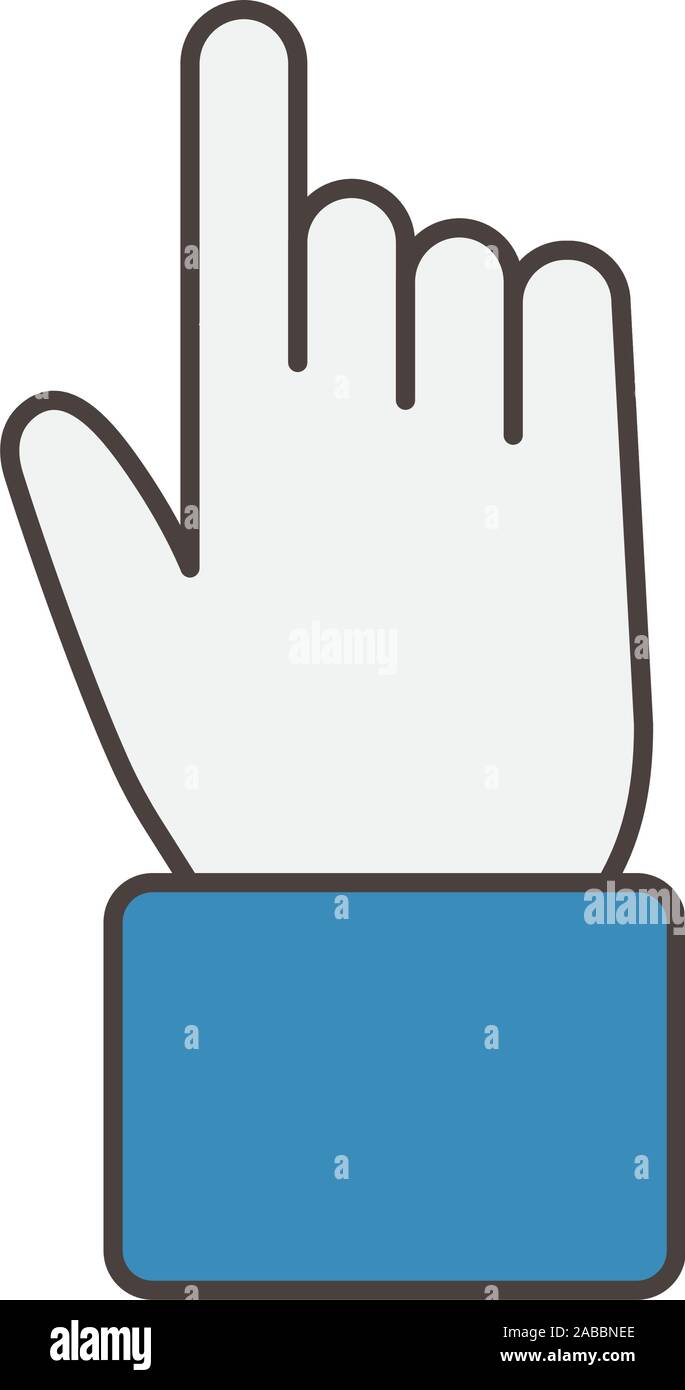 hand clicking social media icon on white background vector illustration ...