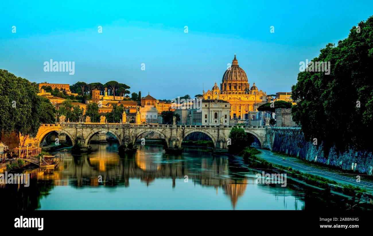 Ponte Sant'Angelo, originally the Aelian Bridge or Pons Aelius Stock ...