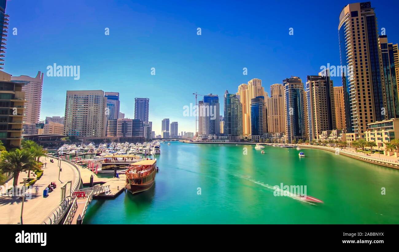 Dubai marine waterfront skyline panorama Stock Photo - Alamy