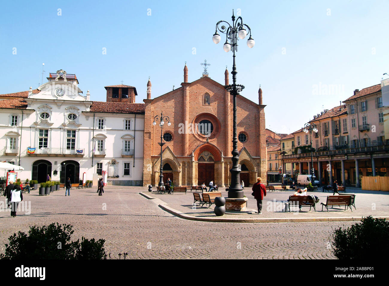 Asti, Piedmont, Italy St. Secondo square with the city hall and church ...