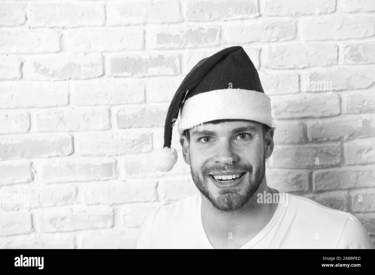Santa claus on the wall Black and White Stock Photos & Images - Alamy
