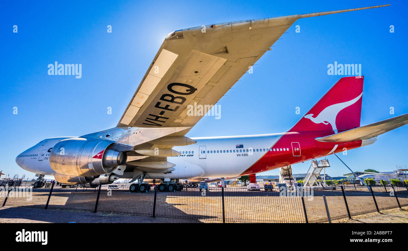 aircraft on exhibit at the Qantas Founders Outback Museum in Longreach ...