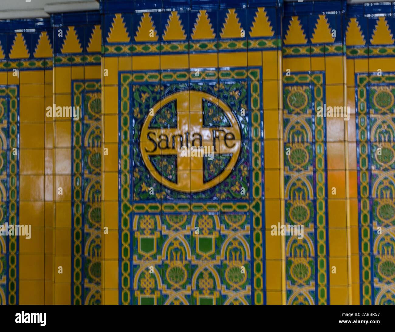 Intricate tiles in the Santa Fe train station in downtown San Diego ...