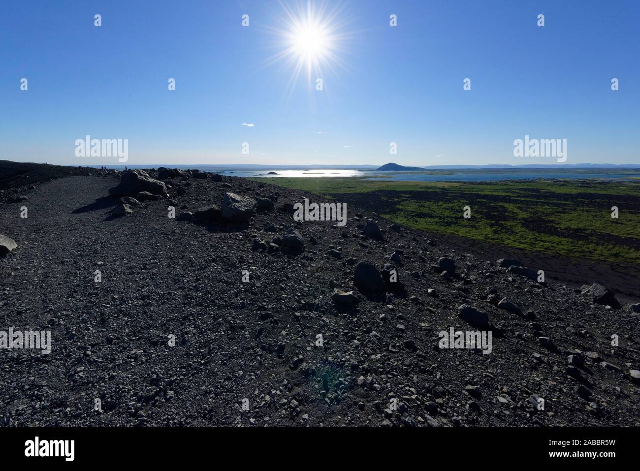 Hverfjall volcanic crater near lake Myvatn in Iceland, one of the ...