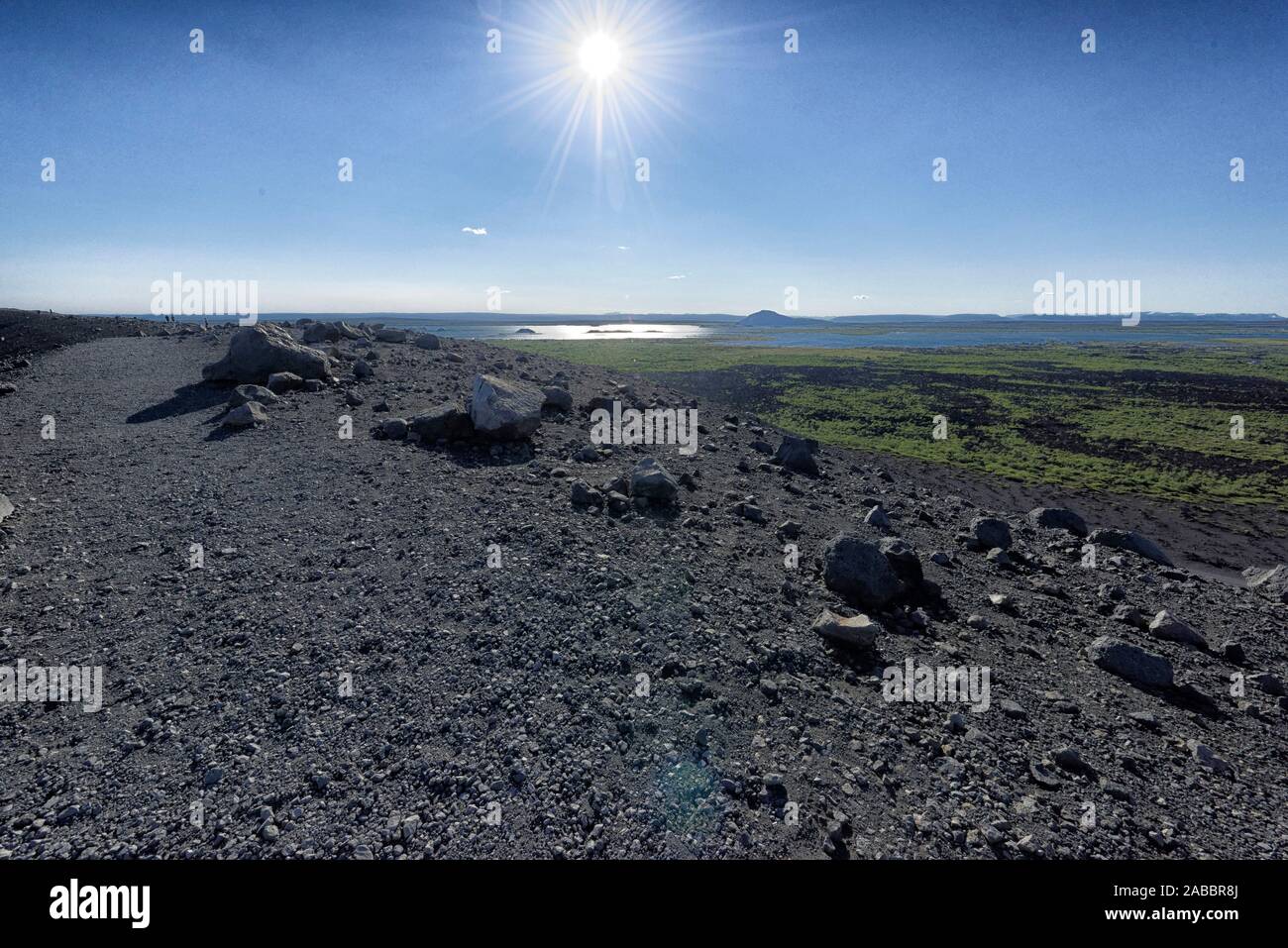 Hverfjall volcanic crater near lake Myvatn in Iceland, one of the ...