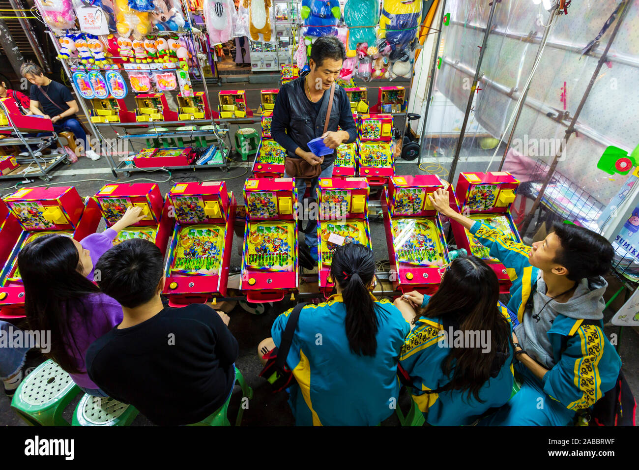 Taoyuan, Taiwan - November 12, 2019: A group of young Taiwanese people ...