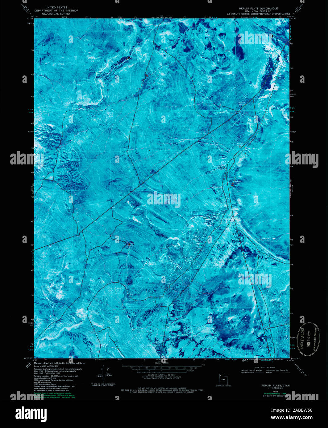 UT Peplin Flats 251260 1969 24000 Inverted Restoration Stock Photo - Alamy