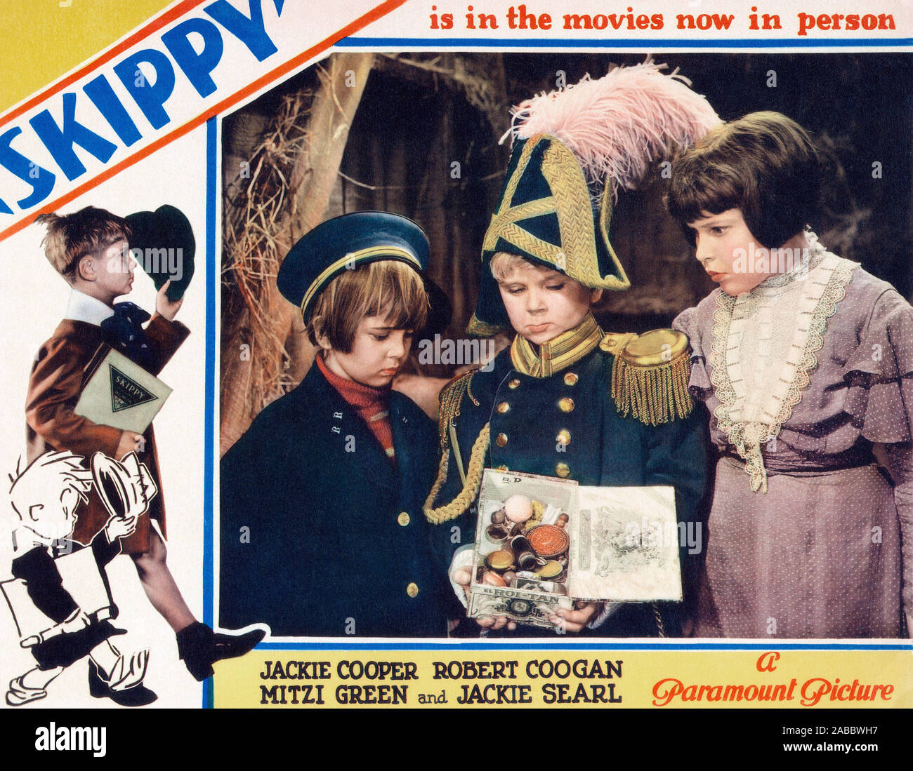 SKIPPY, US lobbycard, from left: Robert Coogan, Jackie Cooper, Mitzi Green, 1931 Stock Photo - Alamy