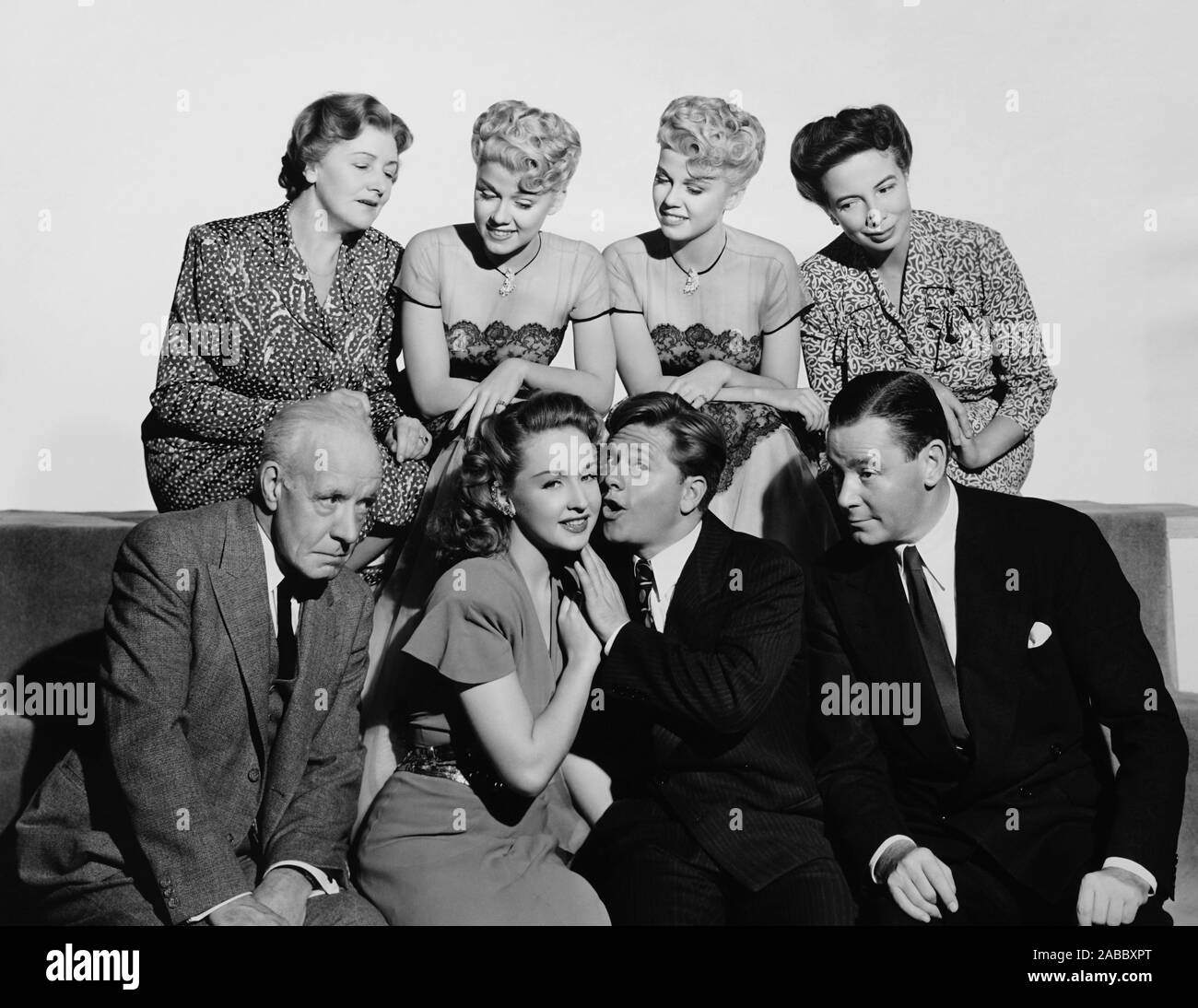 ANDY HARDY'S BLONDE TROUBLE, front from left: Lewis Stone, Bonita ...