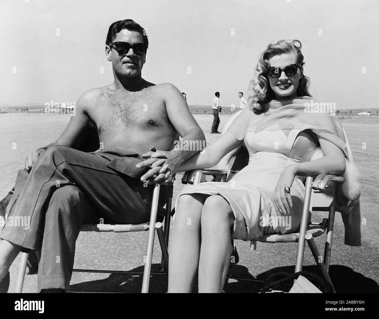 BACK FROM ETERNITY, from left: Anthony Steel, Anita Ekberg on set, 1956 Stock Photo - Alamy