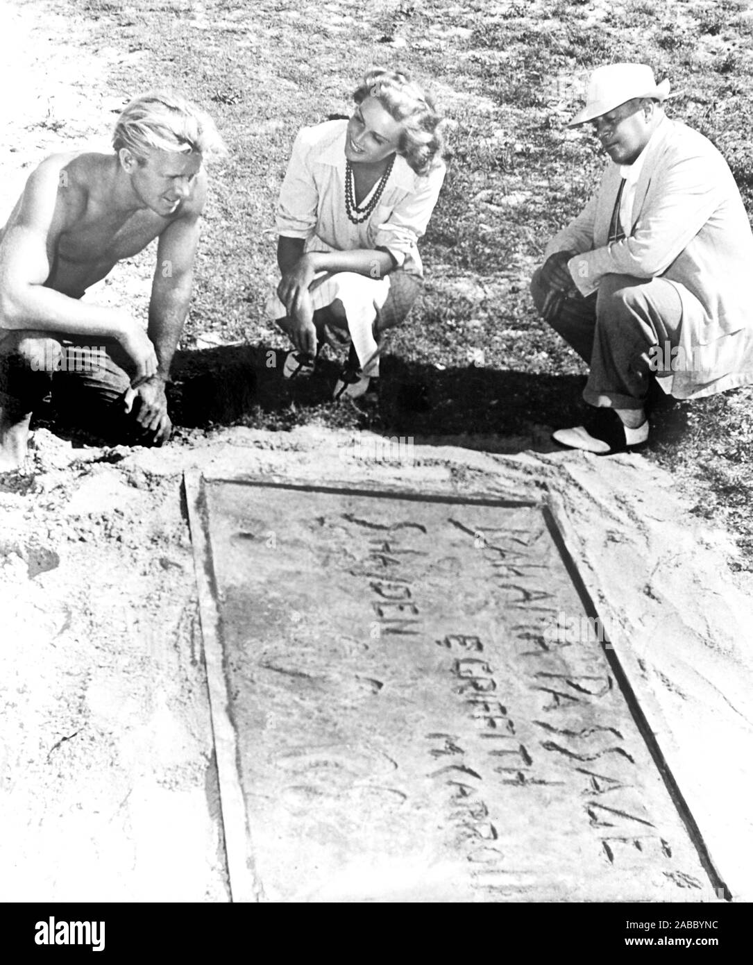 BAHAMA PASSAGE, from left, Sterling Hayden, Madeleine Carroll, producer ...