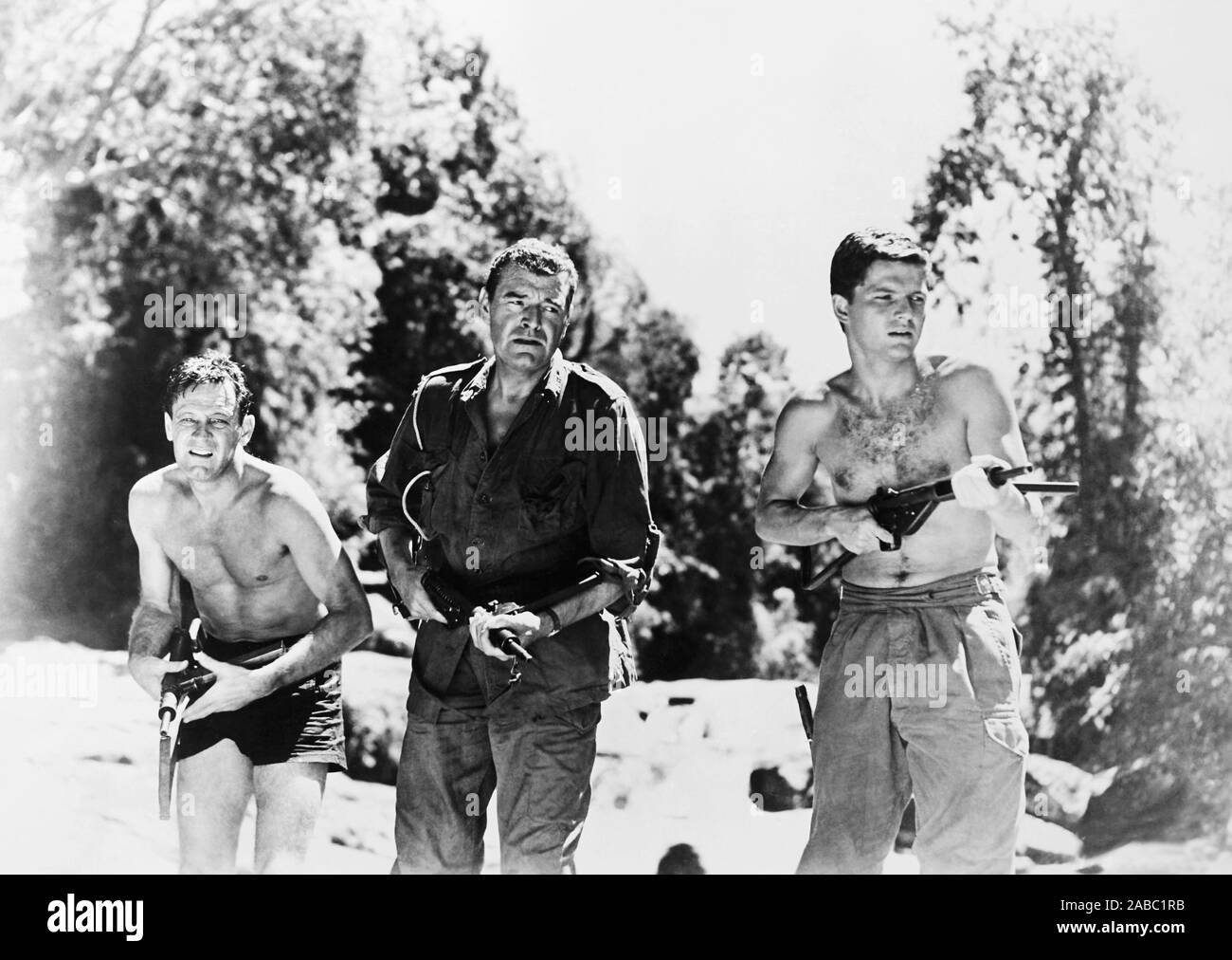 THE BRIDGE ON THE RIVER KWAI, from left: William Holden, Jack Hawkins ...