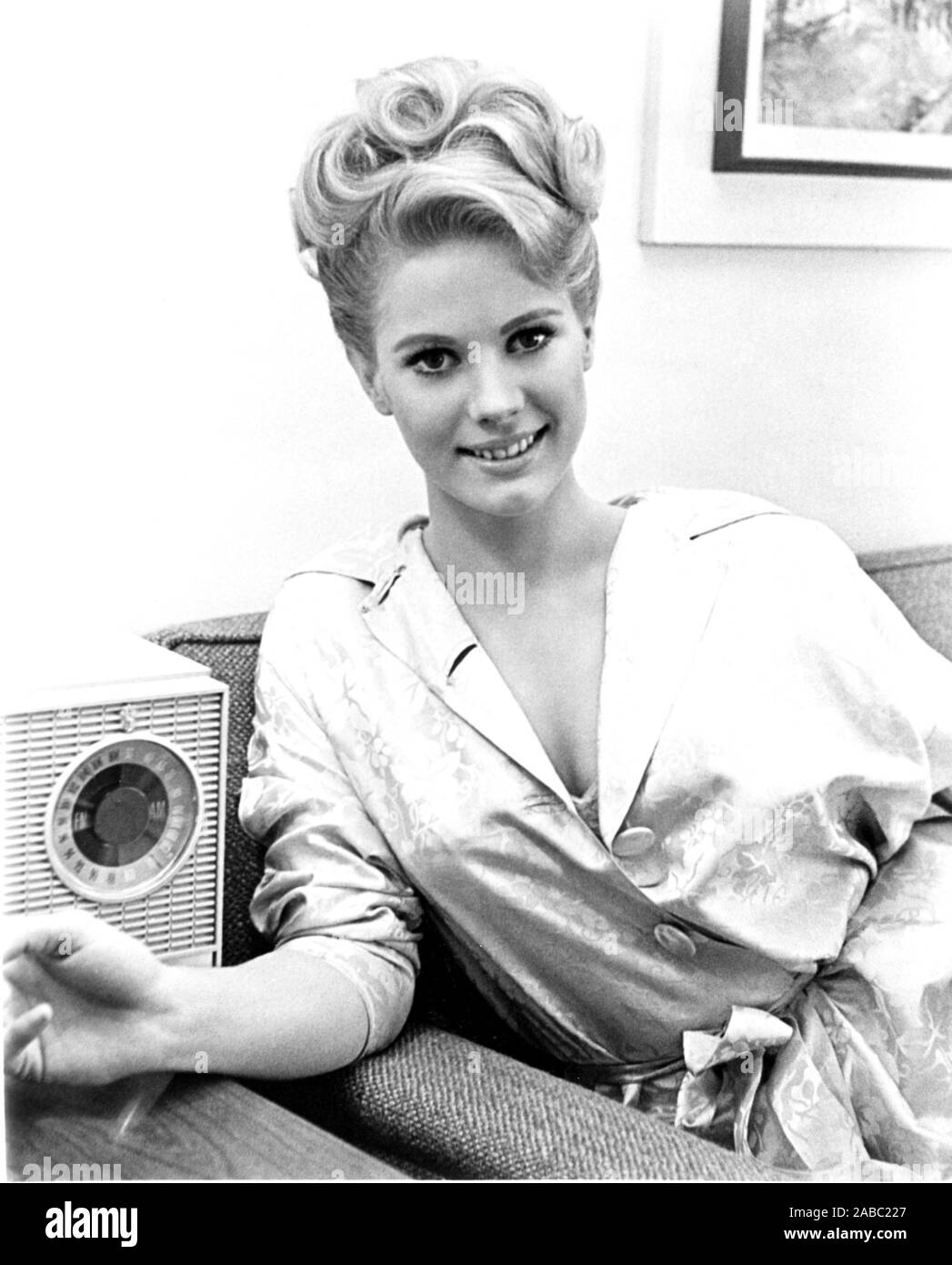 BUS RILEY'S BACK IN TOWN, Mimsy Farmer, in her dressing room on-set ...