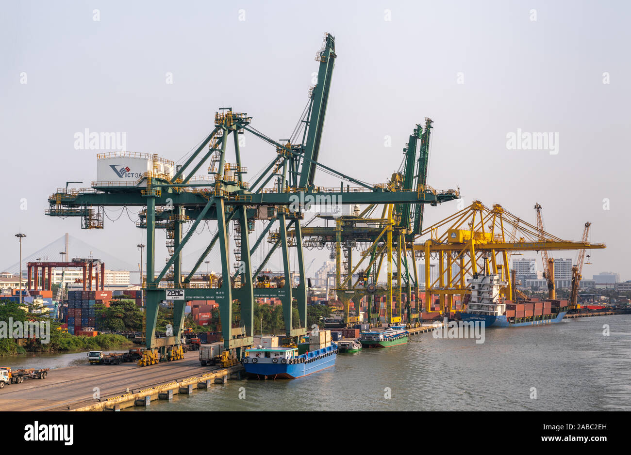 Ho Chi Minh City, Vietnam - March 13, 2019: Vict port on Song Sai Gon ...